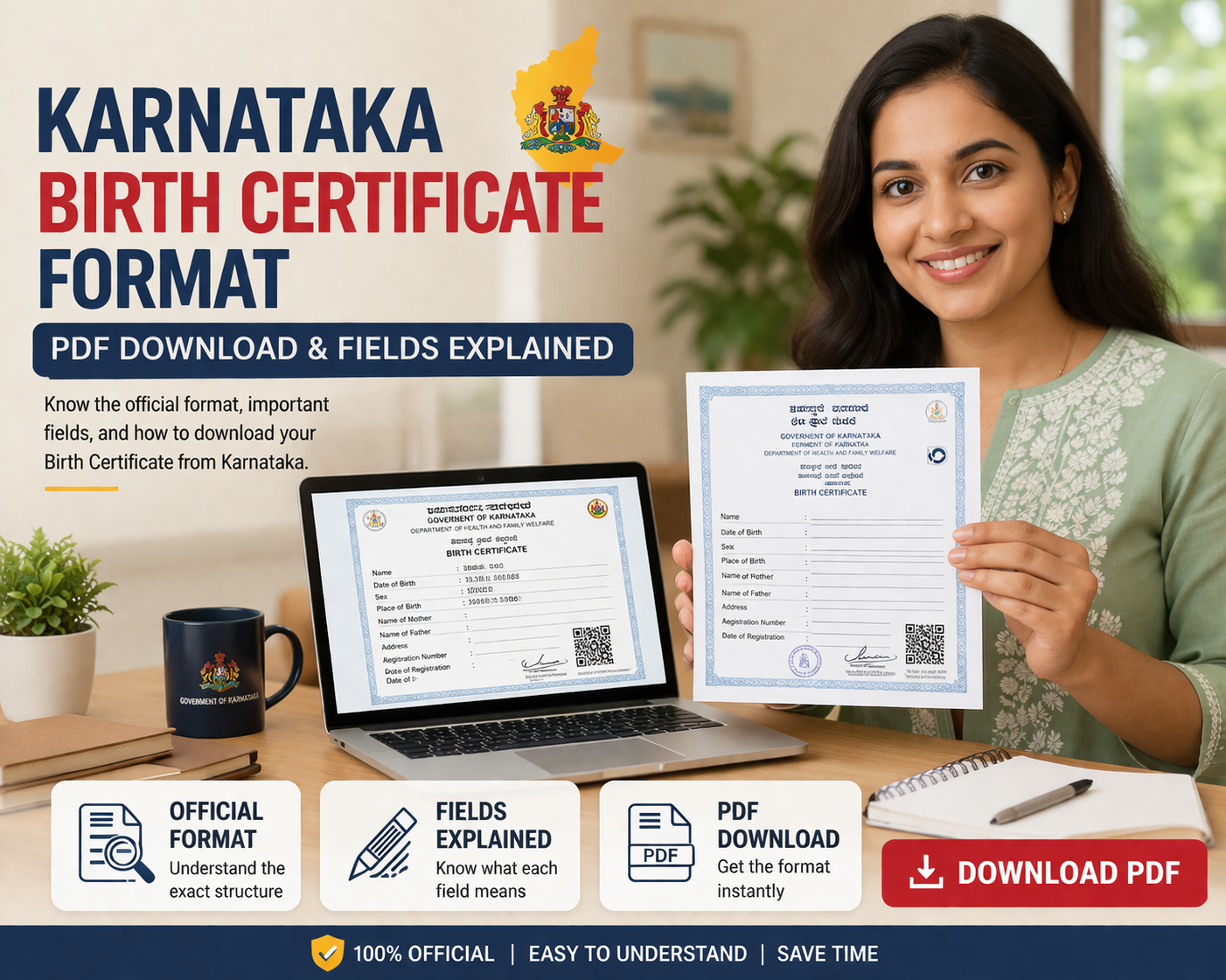 Karnataka Birth Certificate Format: PDF Download & Fields Explained