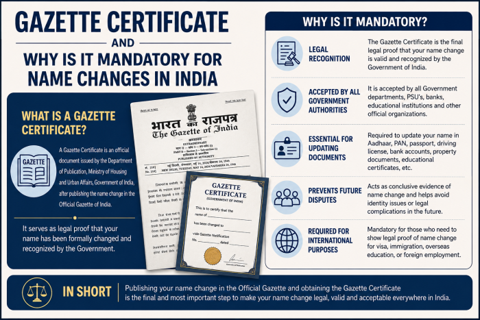 What is a Gazette Certificate for Name Change in India?