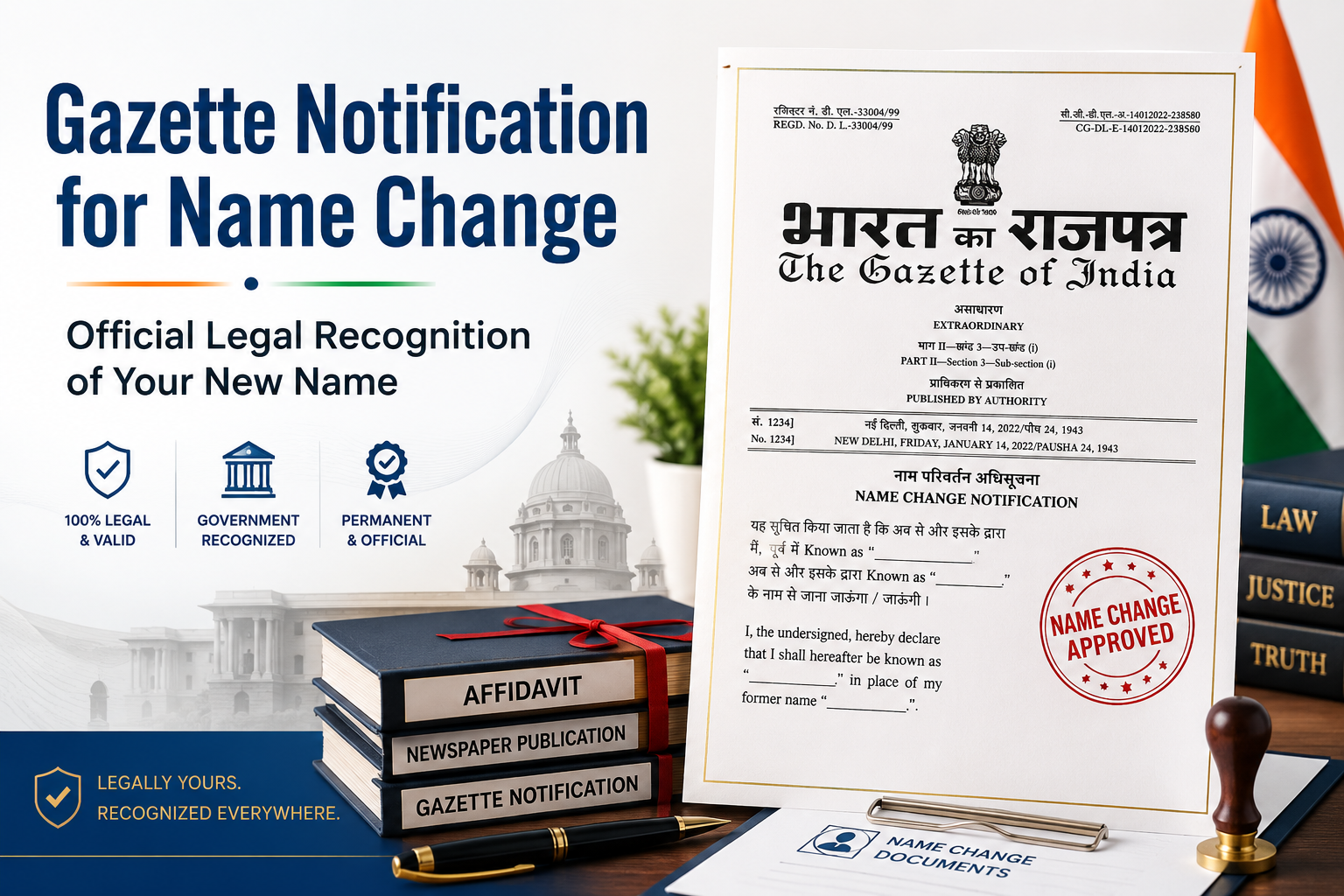 What is a Gazette Certificate for Name Change in India?